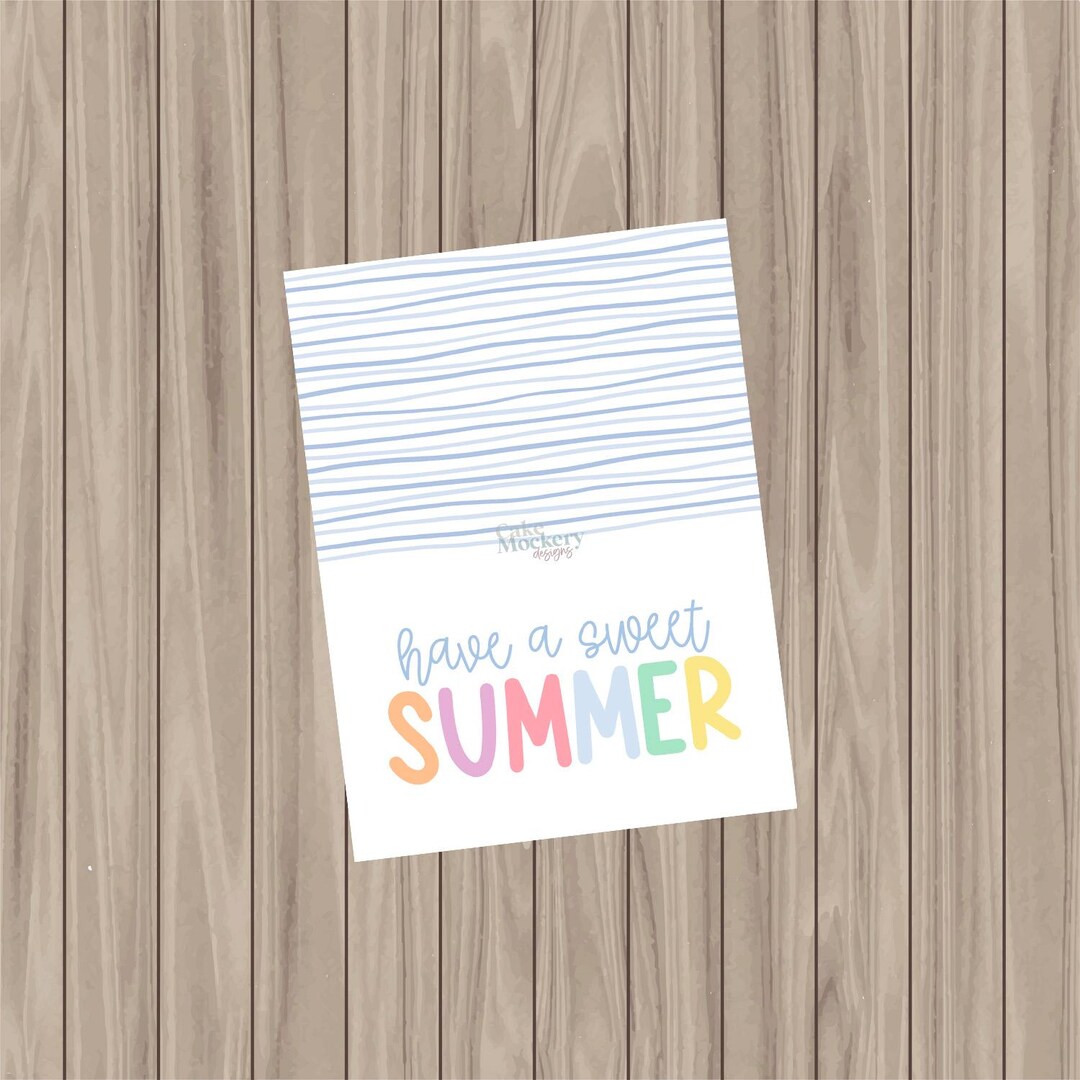 Printable Bag Topper - Hello Summer! - 3" Wide X 4" Tall (3" X 2" When ...
