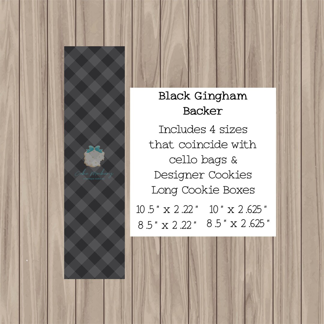 Printable Cookie Card - Black Gingham Backer - 4 Sizes - Etsy