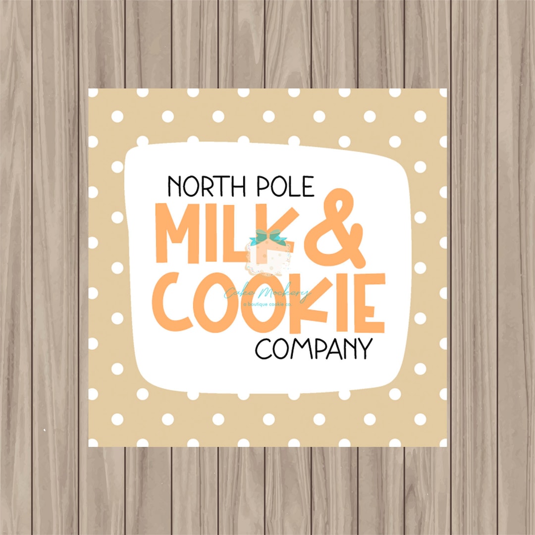 Printable Tag - North Pole Milk & Cookie Co. - 2" Square - Etsy