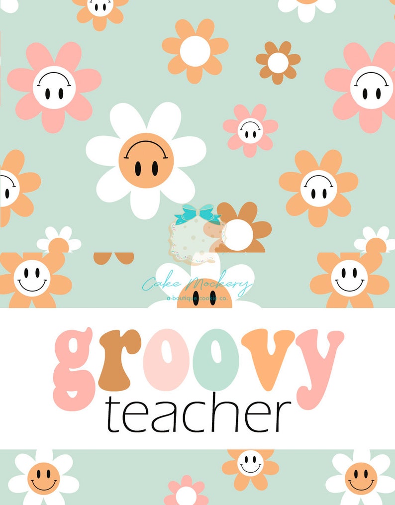 Printable Bag Topper - Groovy Teacher - 3.125" Wide X 4" Tall (3.125" X ...