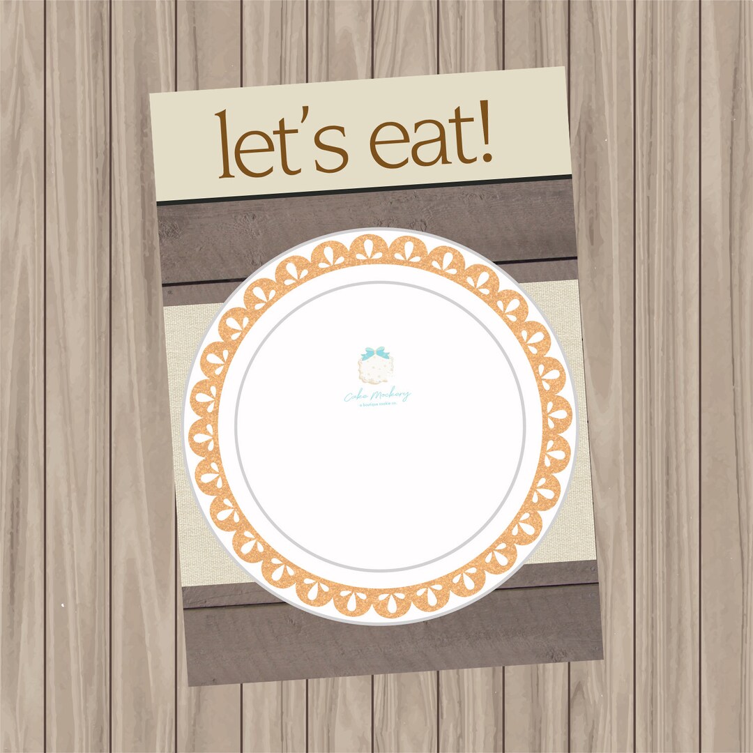 Printable Cookie Card - Let's Eat (plate) - 3.5"x5" - Etsy