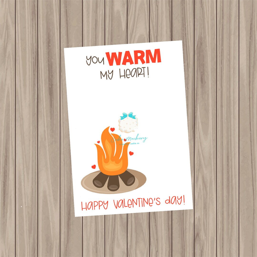 Printable Cookie Card - You Warm My Heart - 3.5"x5" - Etsy