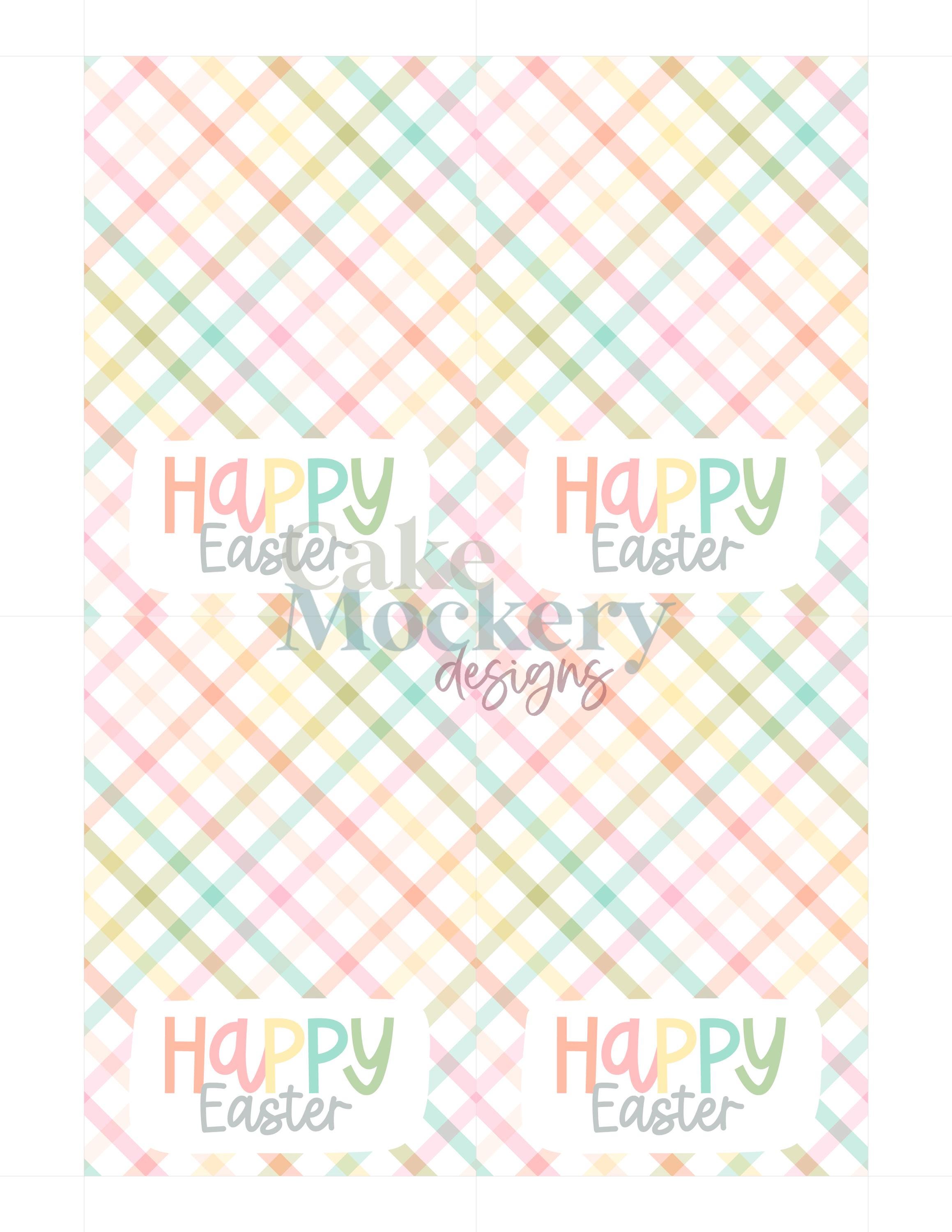 Printable Cookie Card - Happy Easter Pastel Plaid - 3.5"x5" - Etsy