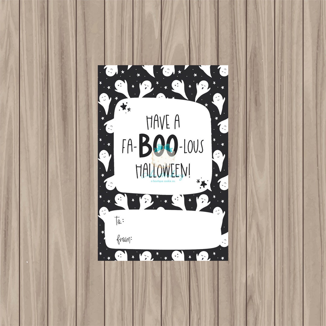 Printable Tag - Fa-boo-lous Halloween - 2"x3" Tag - Etsy