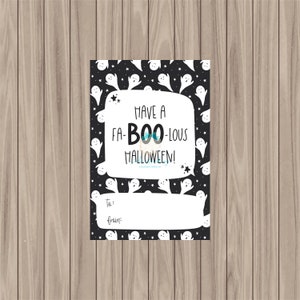 Printable Tag - Fa-boo-lous Halloween - 2"x3" Tag - Etsy
