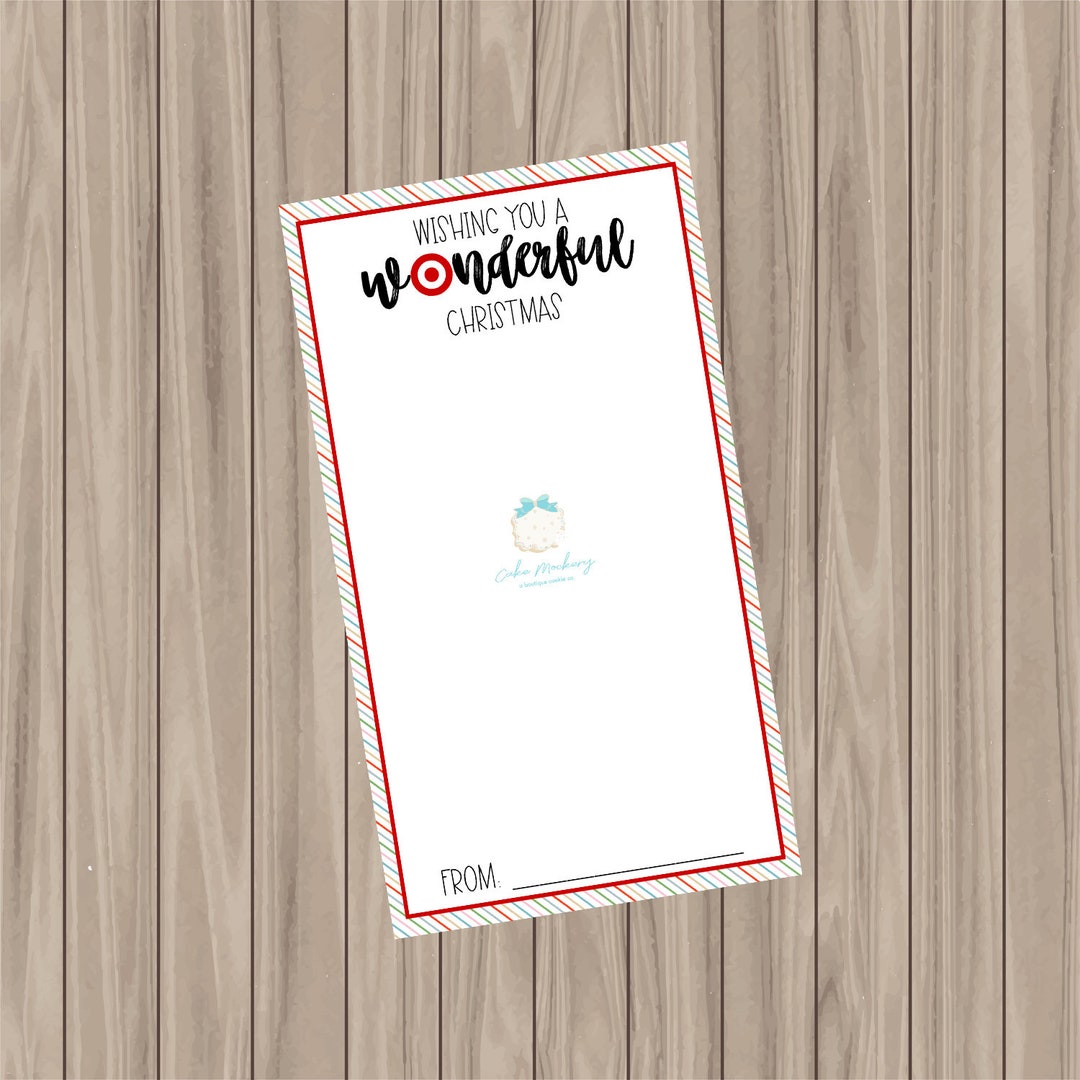 Printable Cookie Card - "merry Christmas" Small Cookie & Gift Card ...
