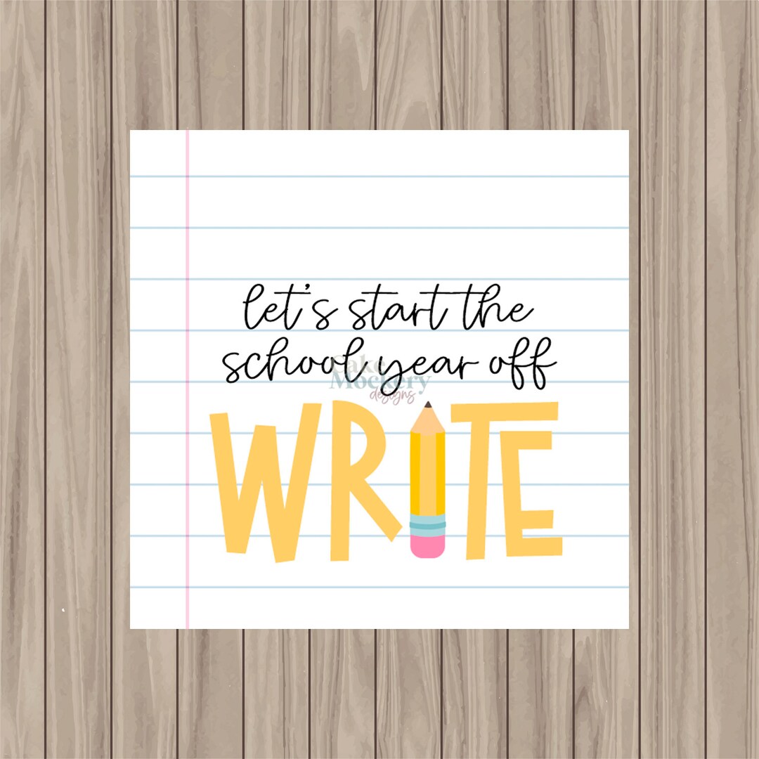 Printable Tag - Start the Year off WRITE - 2" Square - Etsy