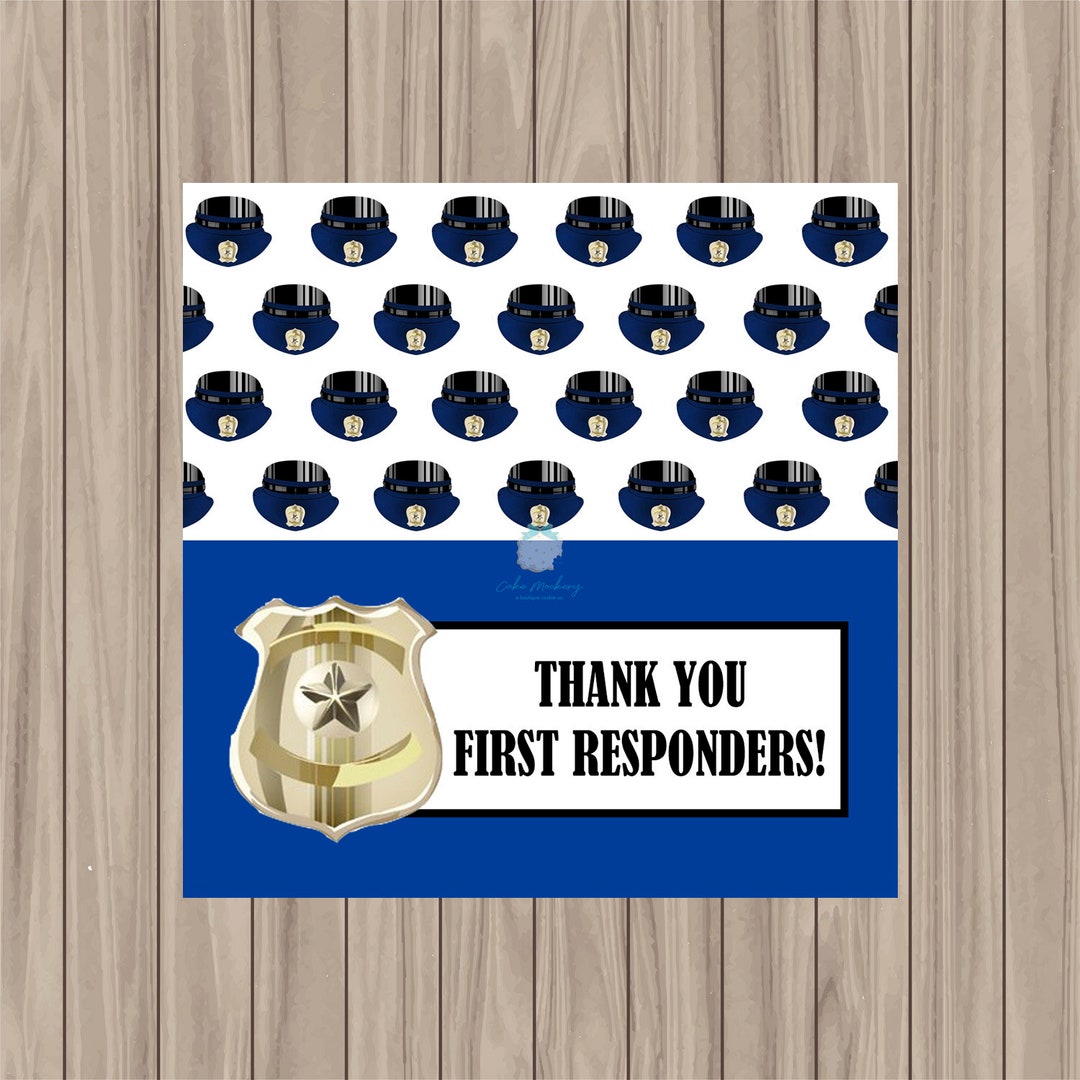 Printable Bag Topper - Thank You First Responders - 4" Bag Topper - Etsy