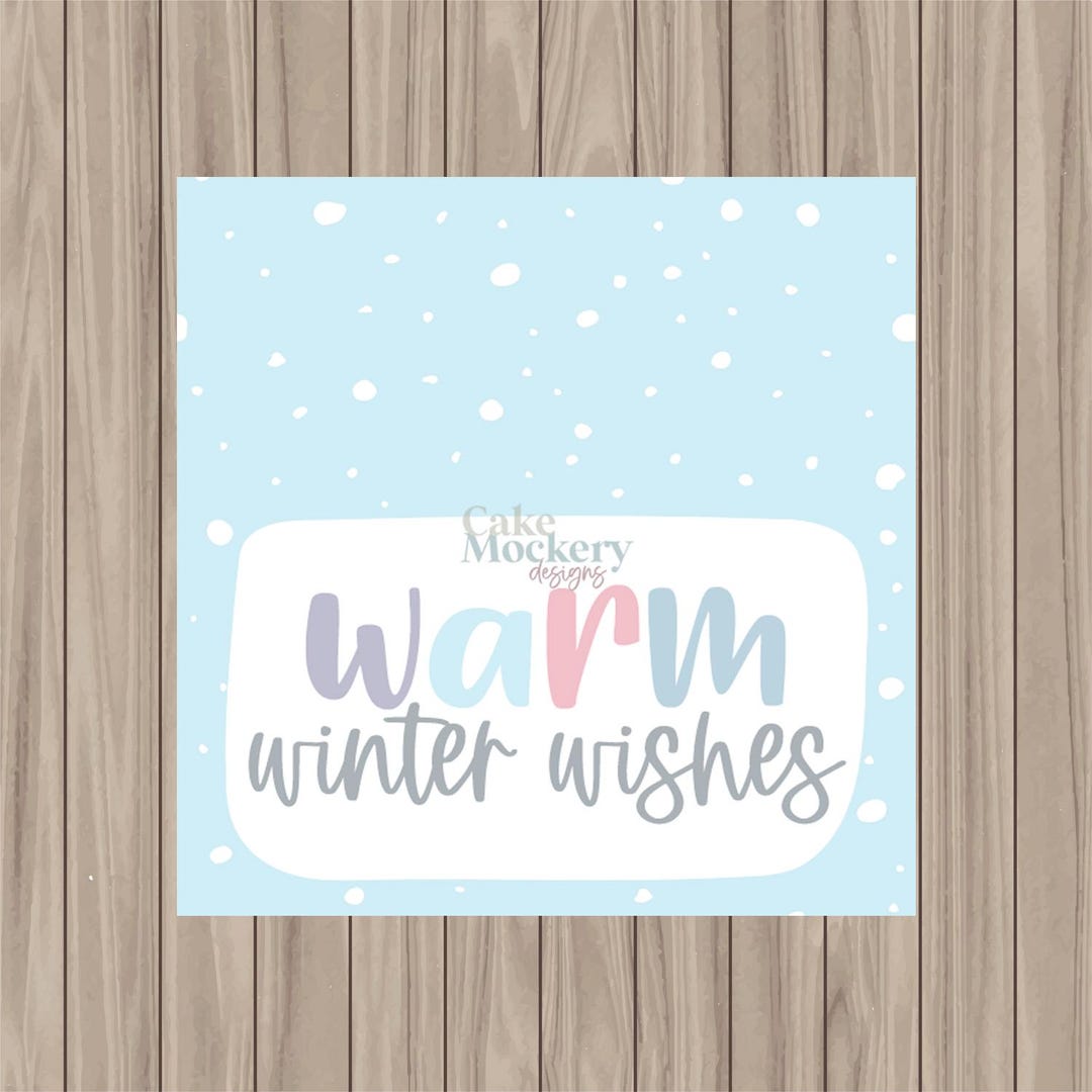 Printable Tag - Warm Winter Wishes - 2" Square - Etsy