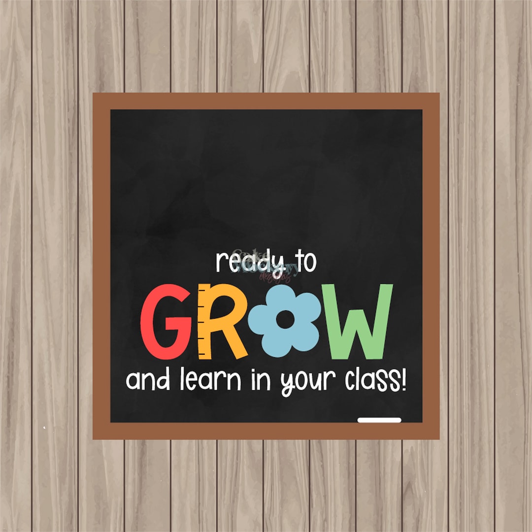 Printable Tag - Ready to GROW and Learn - 2" Square - Etsy