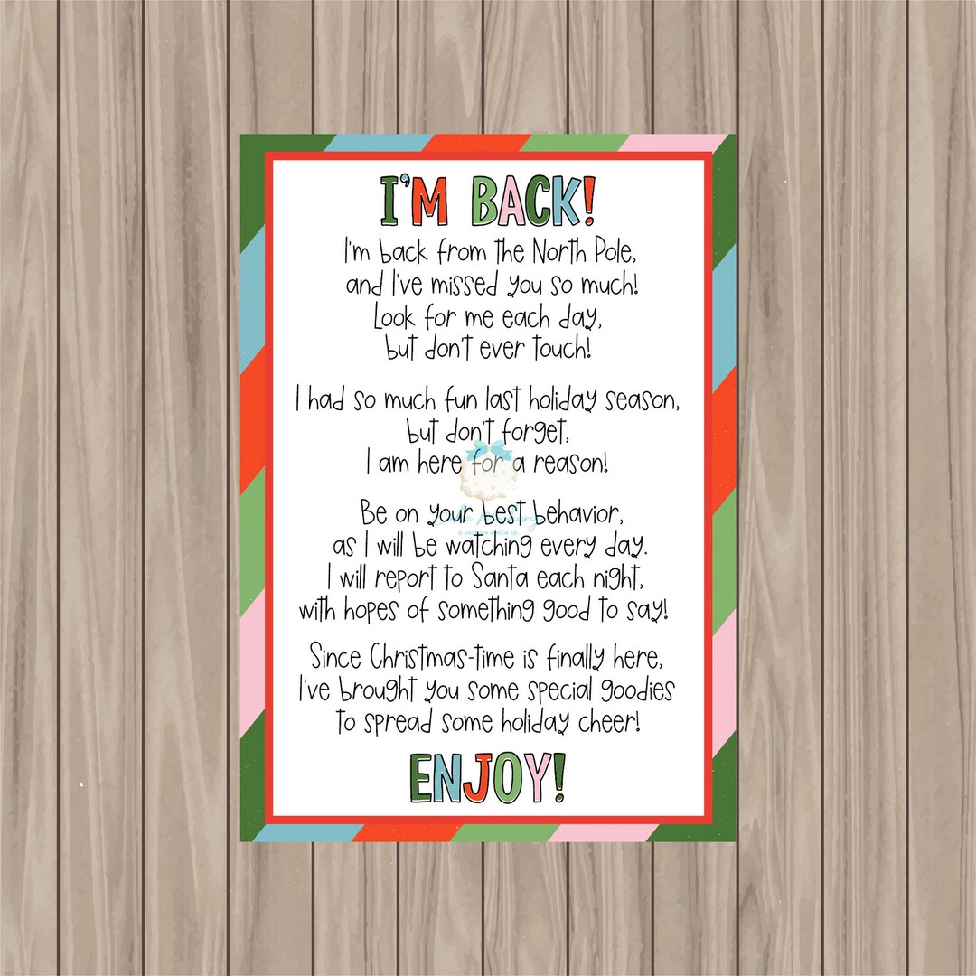 Printable Cookie Card - I'm Back - 3.5"x5" - Etsy