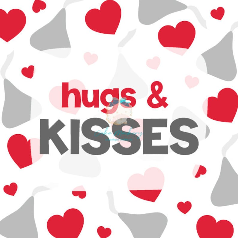 Printable Tag Hugs and Kisses 2 Square - Etsy