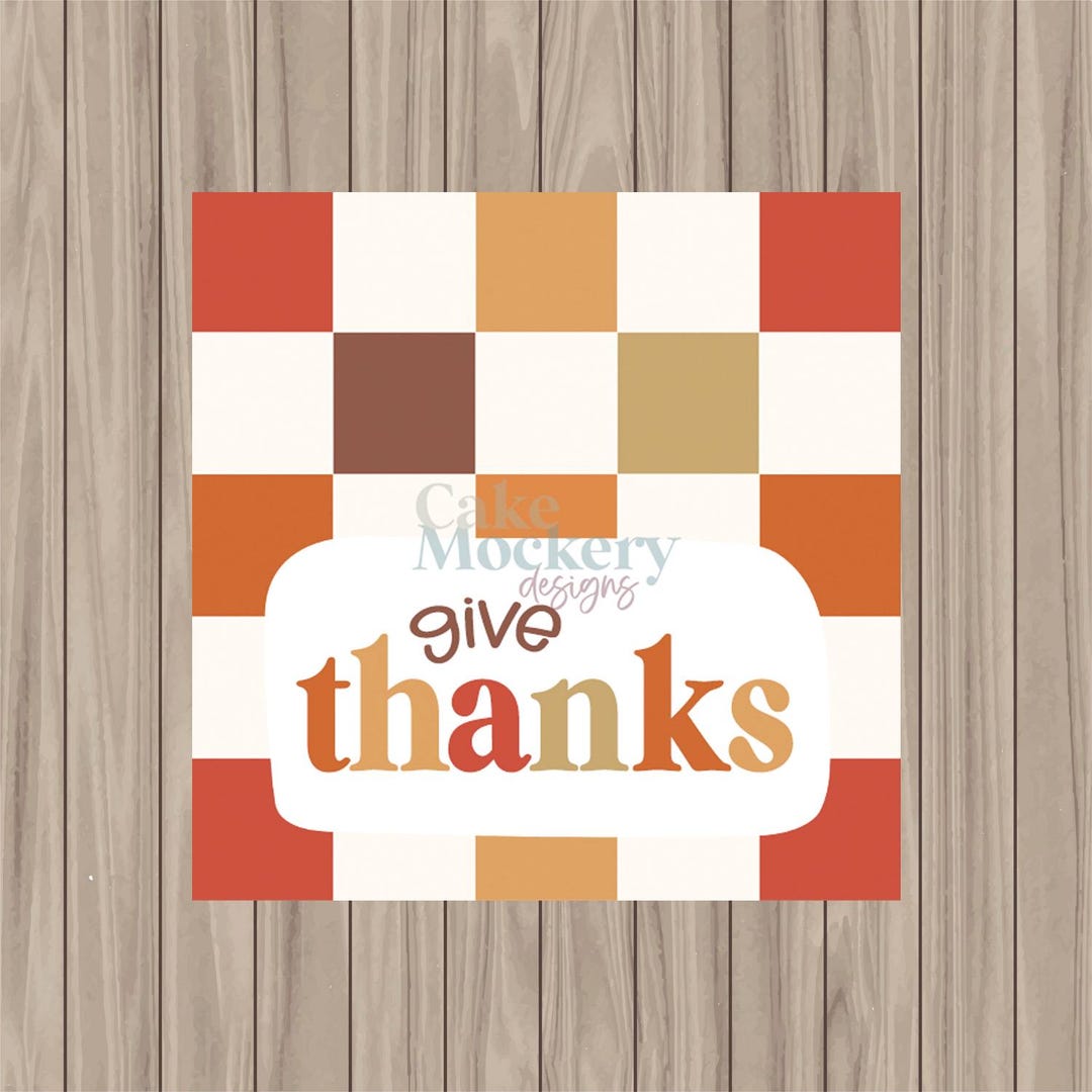 Printable Tag - Give Thanks - 2" Square - Etsy