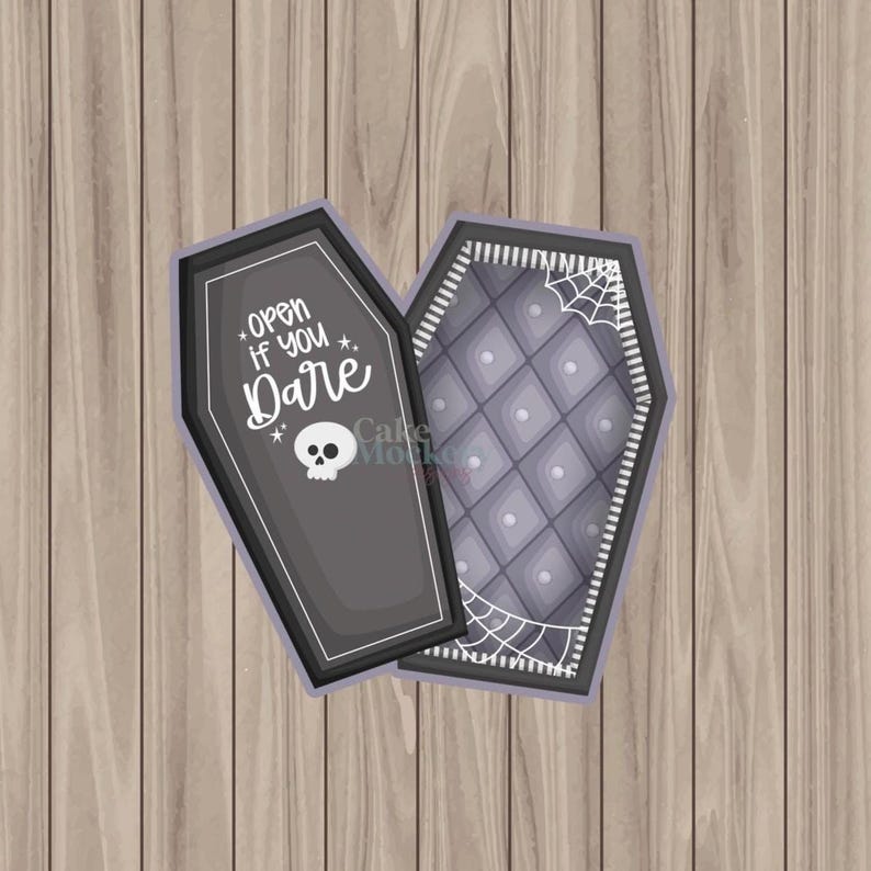 Printed Die-cut Coffin Cookie Card - 5.25"x 5.25" - Etsy