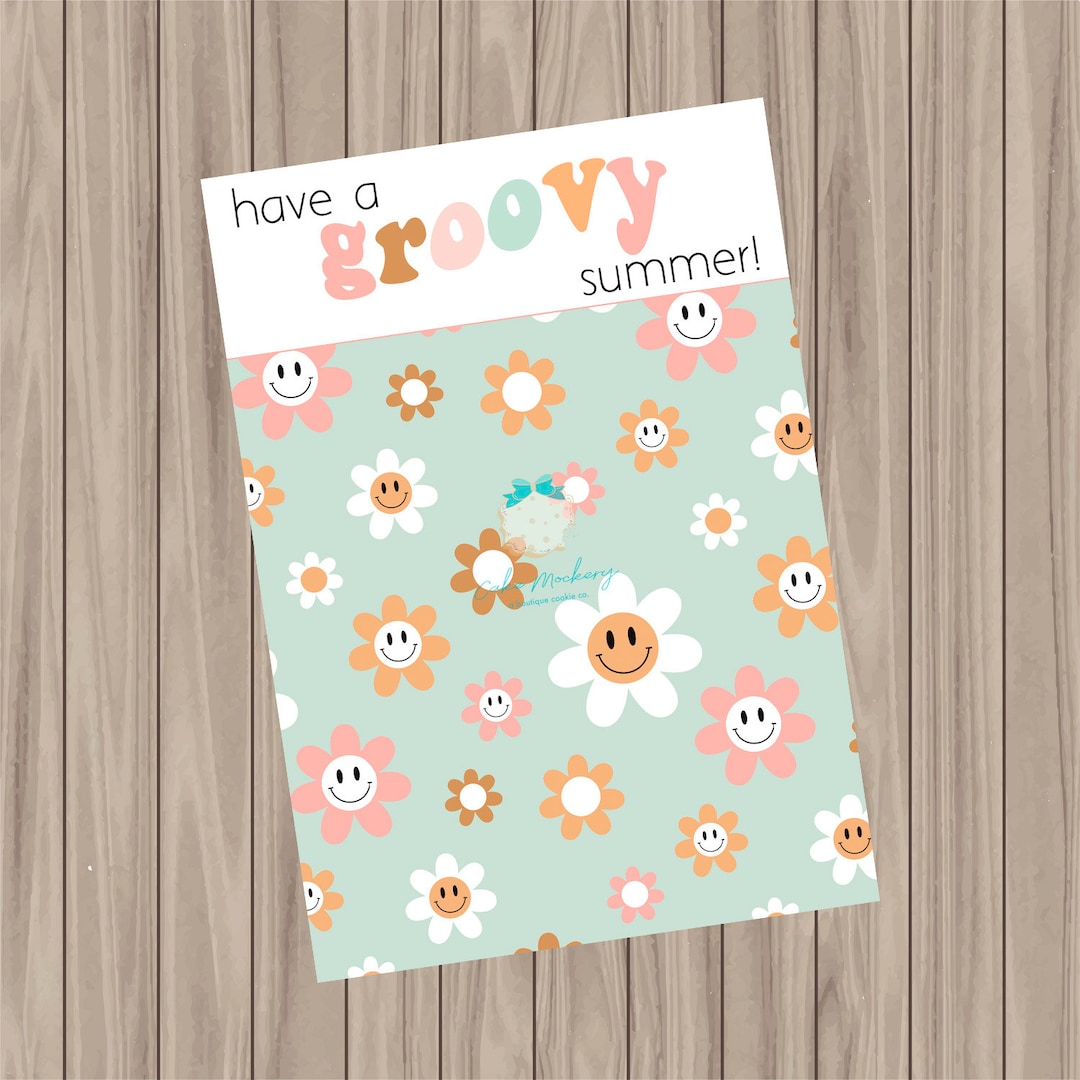 Printable Cookie Card - Groovy Summer - 3.5"x5" - Etsy