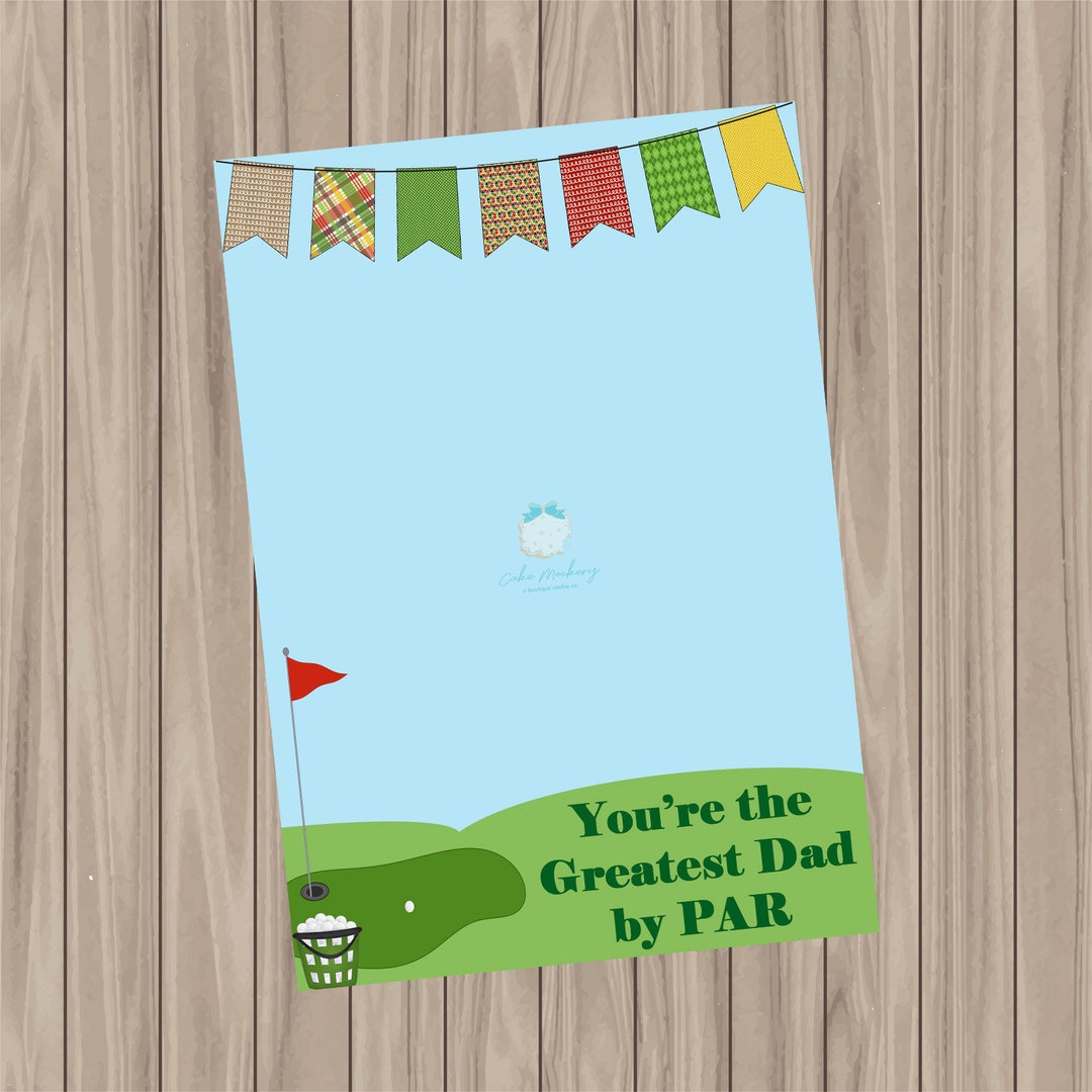 Printable Cookie Card - Greatest Dad by Par - 3.5"x5" - Etsy