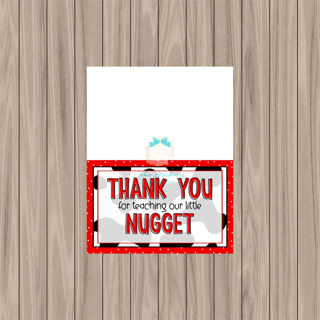 Printable Bag Topper - Thank You for Teaching Our Little Nugget - 3.125 ...
