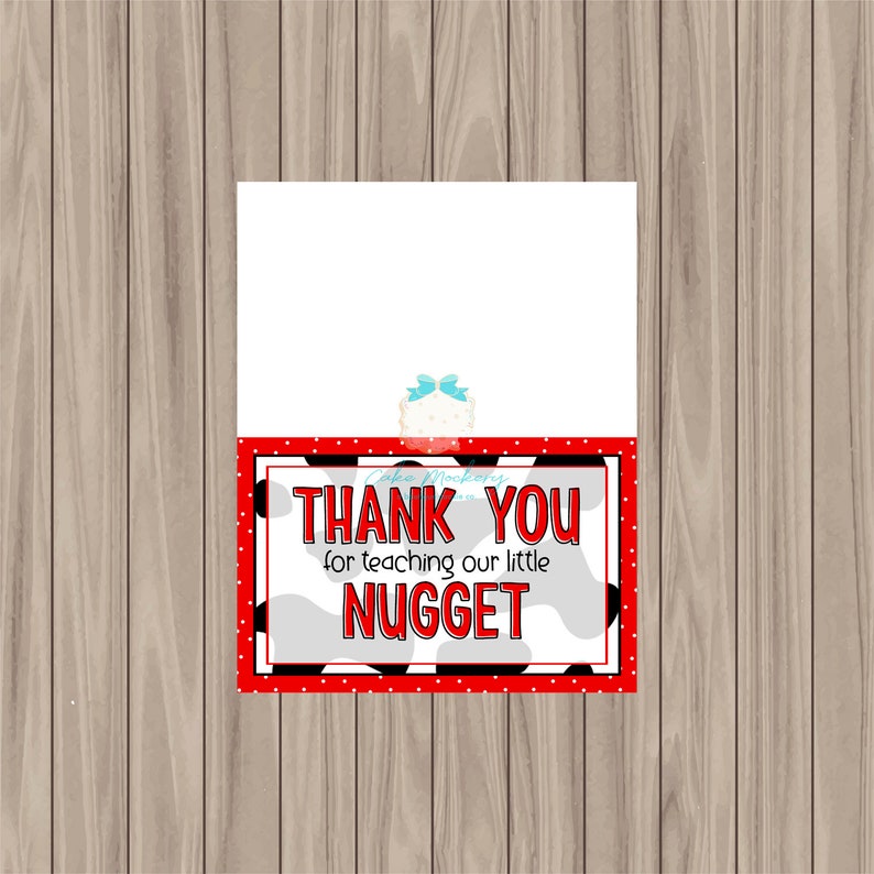 Printable Bag Topper - Thank You for Teaching Our Little Nugget - 3.125 ...