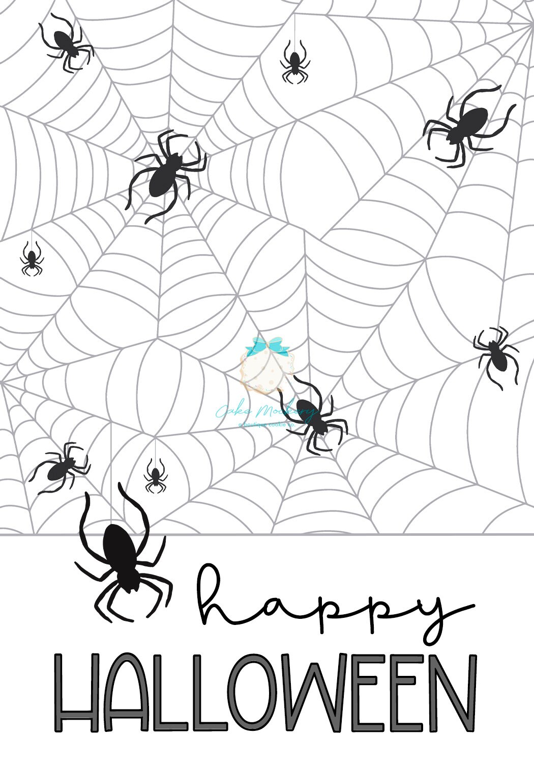 Printable Cookie Card - Spider Happy Halloween - 3.5"x5" - Etsy