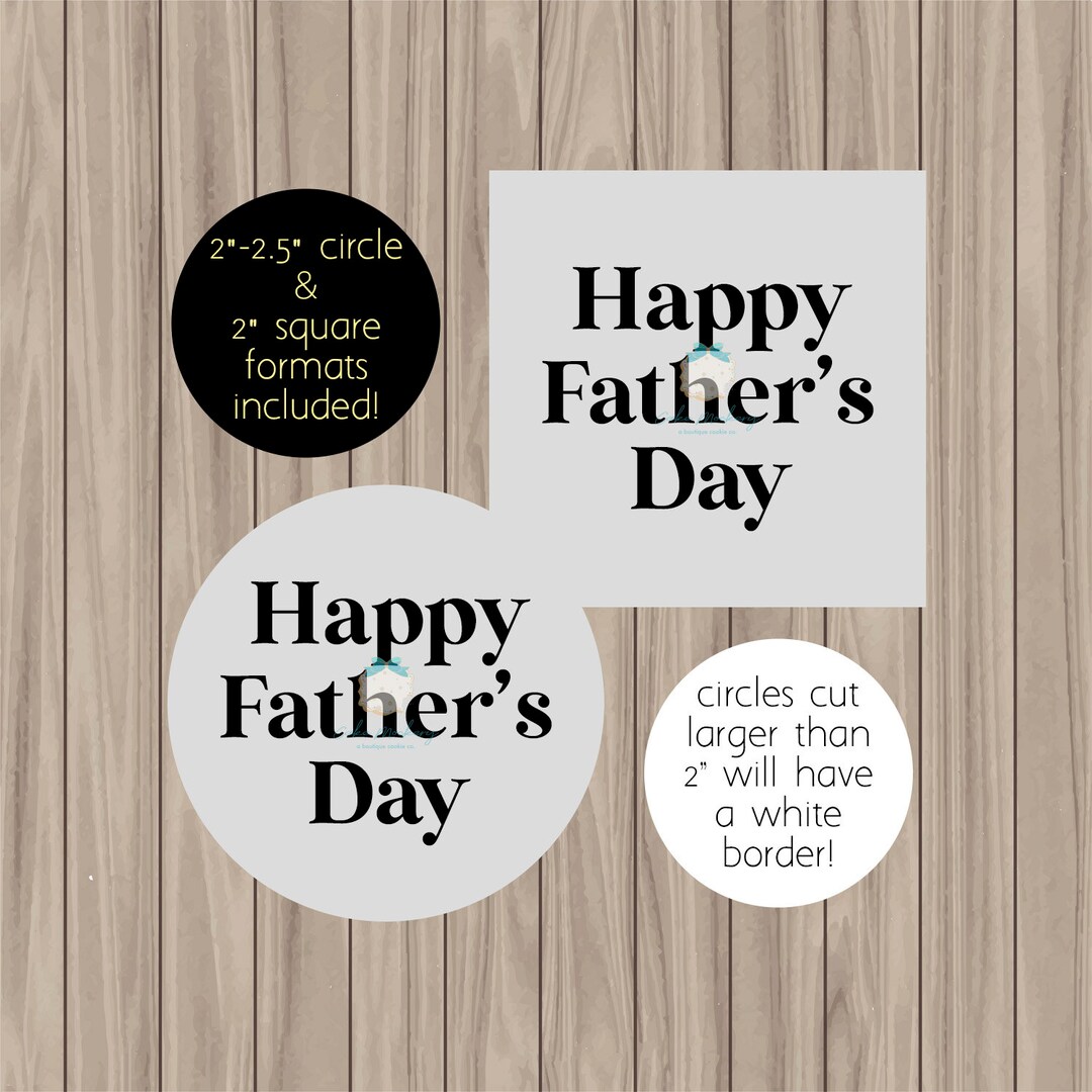 Printable Tag - Happy Father's Day - 2" Square/up to 2.5" Circle - Etsy