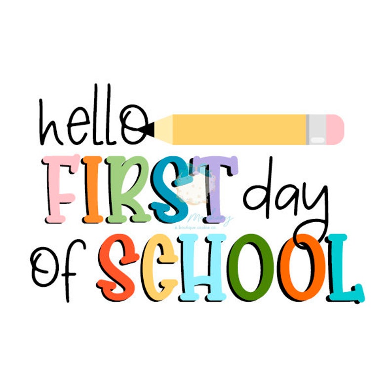 Printable Tag - Hello First Day of School - 2" Square - Etsy