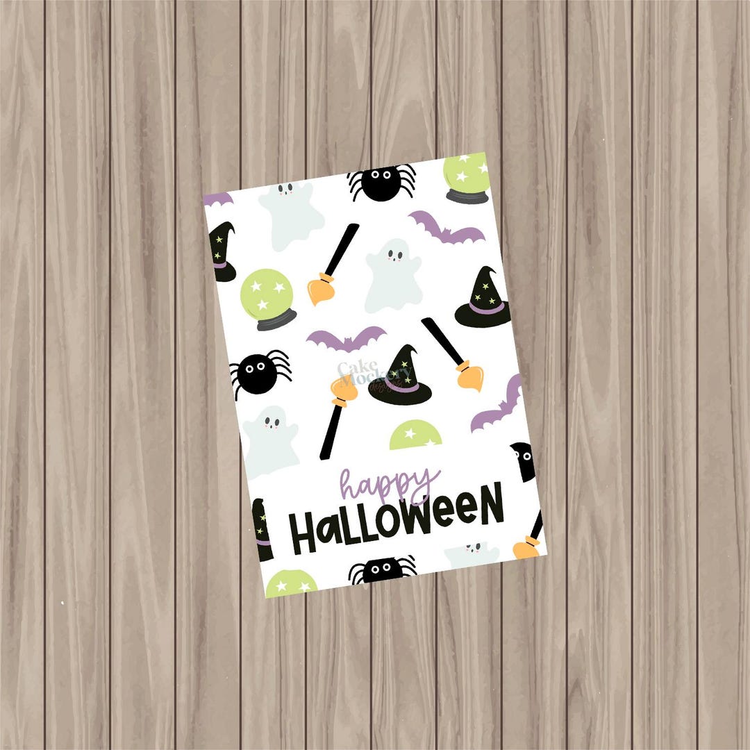 Printable Cookie Card Happy Halloween 3.5x5 - Etsy