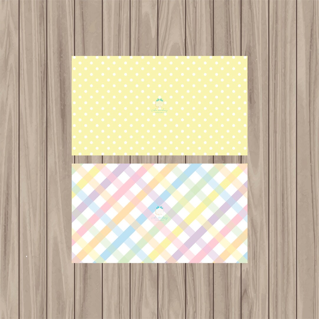 Pre-printed PHYSICAL Reversible Box Backer - Pastel Gingham and Yellow ...