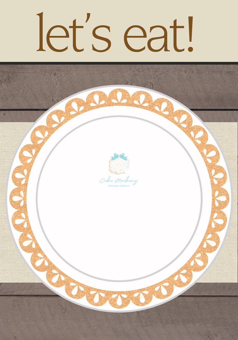 Printable Cookie Card - Let's Eat (plate) - 3.5"x5" - Etsy