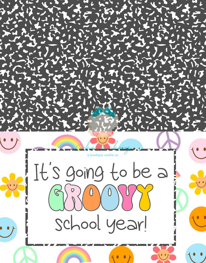 Printable Bag Topper - Groovy School Year - 3.125" Wide X 4" Tall (3. ...