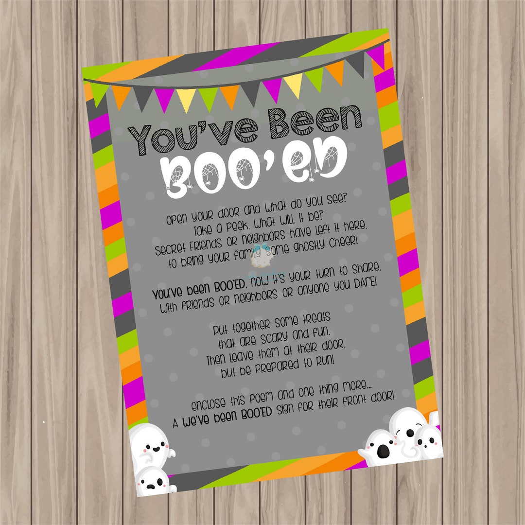 Printable Cookie Card - You've Been Boo'ed - 5"x7" - Etsy