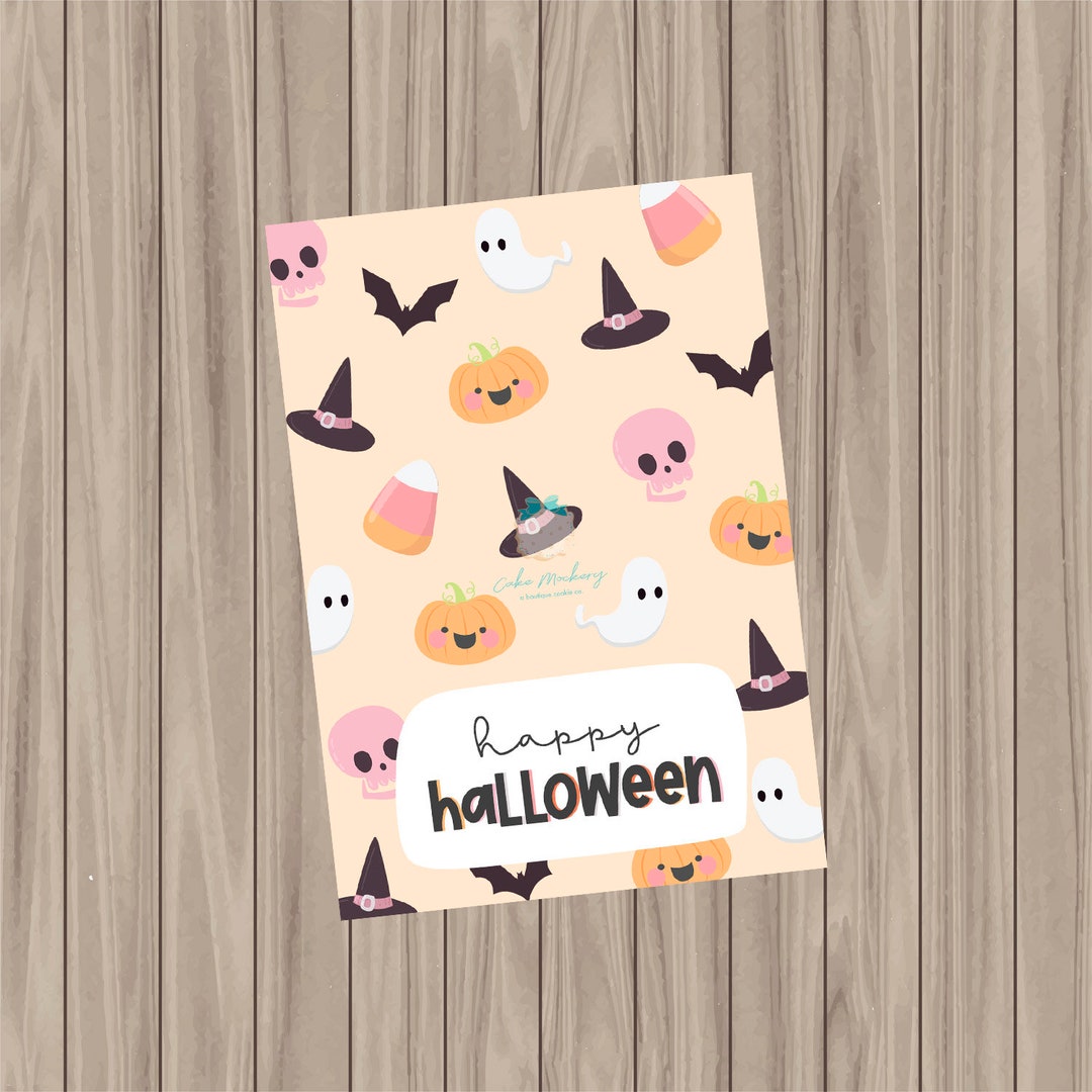 Printable Cookie Card Happy Halloween 3.5x5 - Etsy