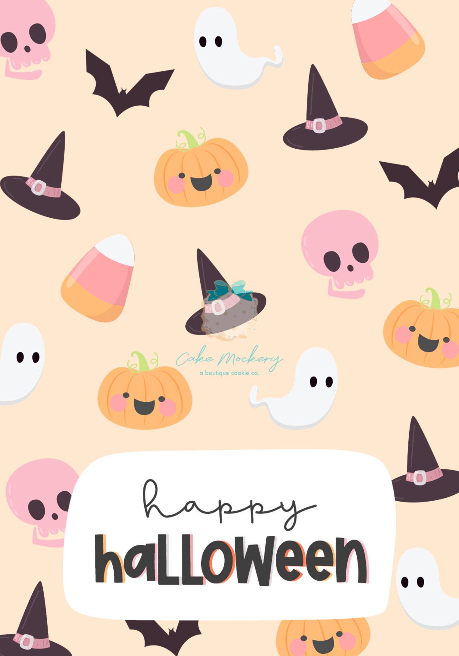Printable Cookie Card - Happy Halloween - 3.5"x5" - Etsy