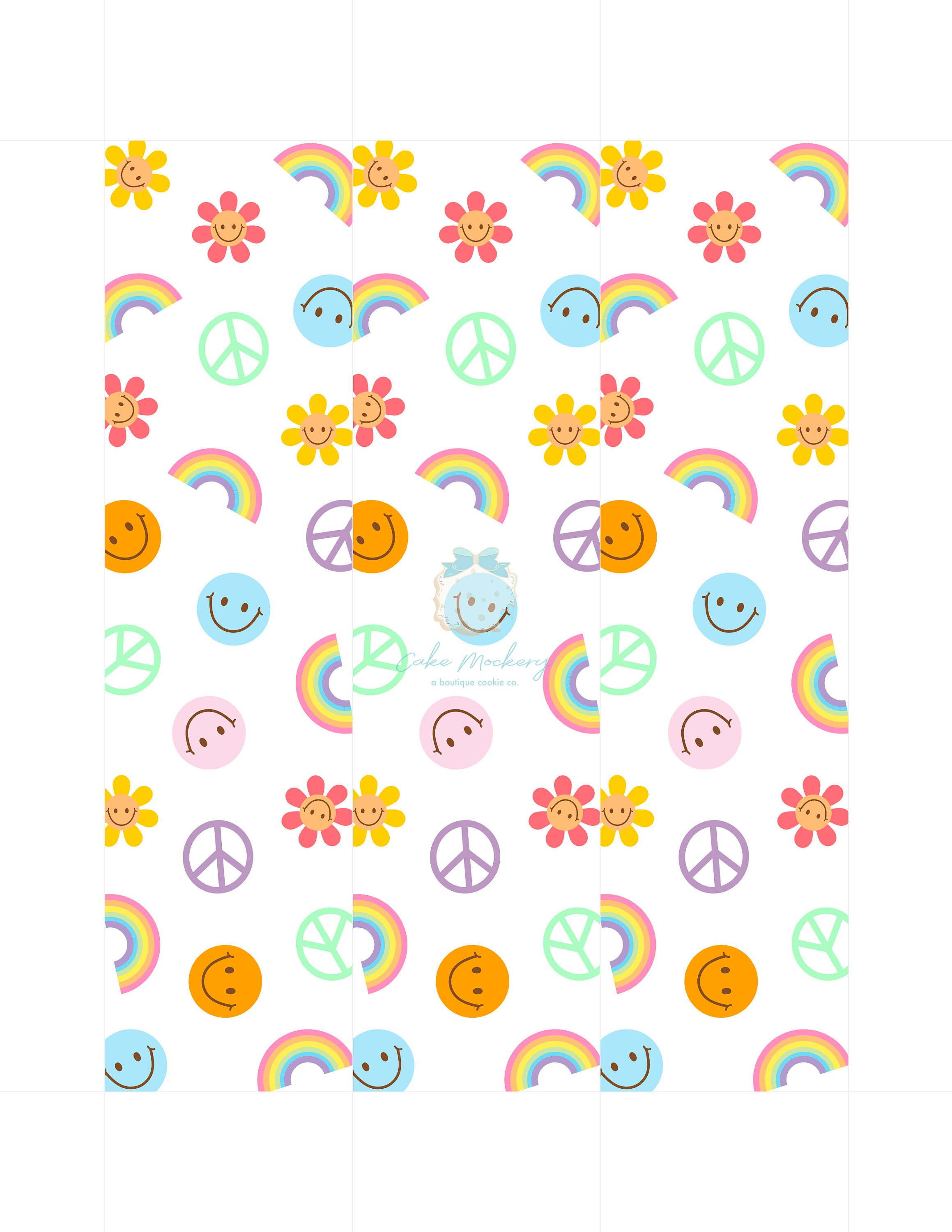 Printable Cookie Card - Groovy Box Backer - 4 Sizes - Etsy