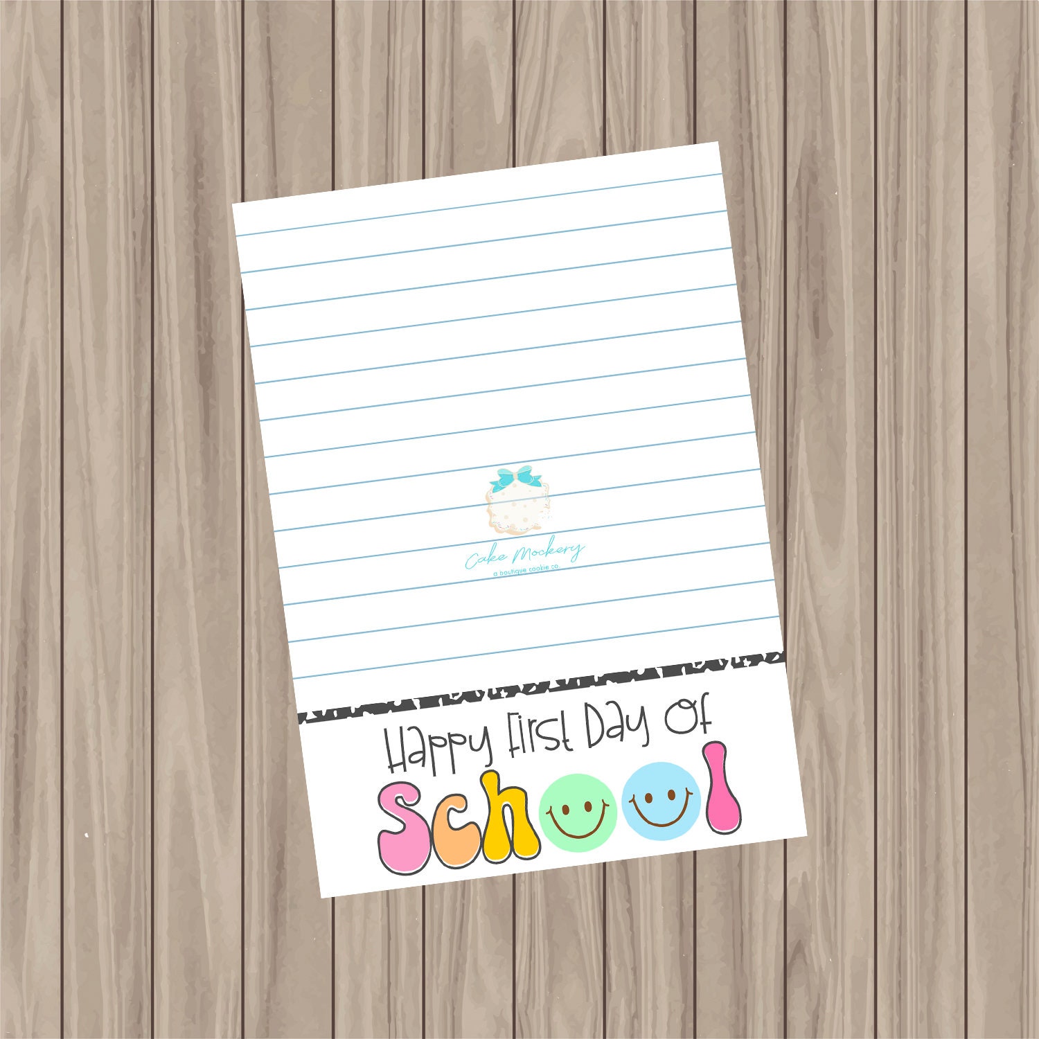 Printable Cookie Card - First Day of School - 3.5"x5" - Etsy
