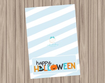 PRINTABLE Mini Cookie Card 3.5x5 Happy Halloween, Halloween Cookie Card ...