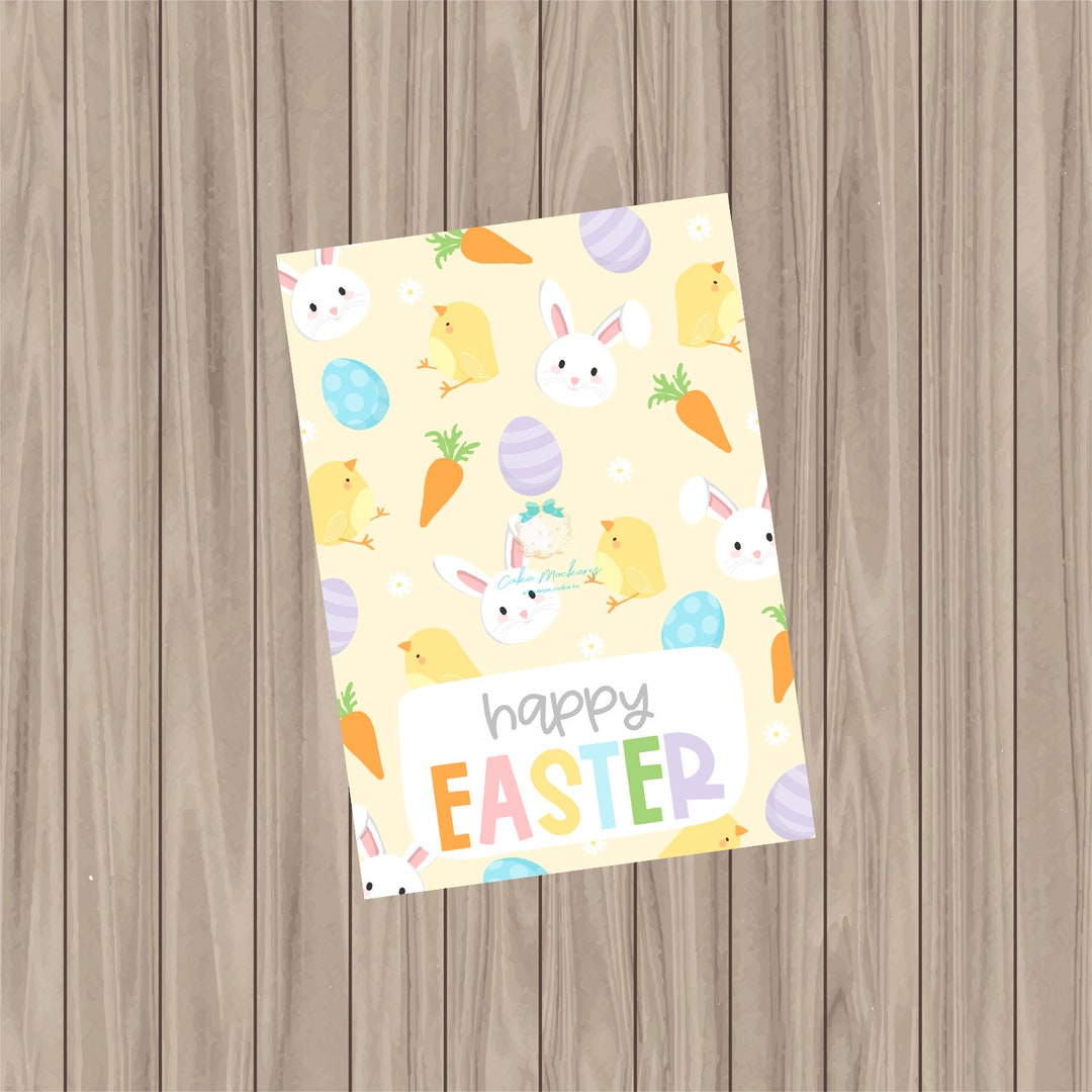 Printable Cookie Card - Happy Easter- 3.5"x5" - Etsy