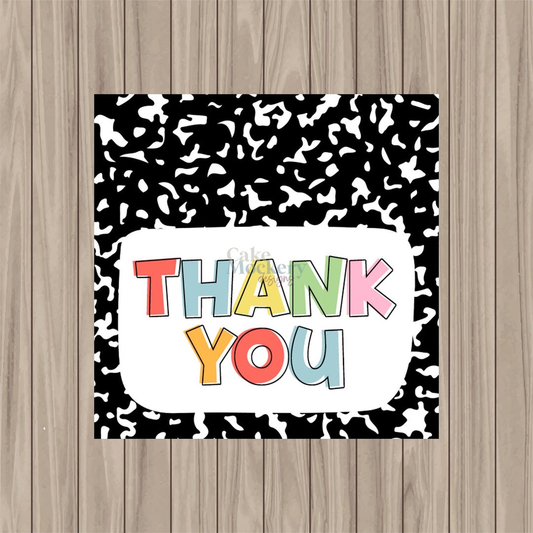Printable Tag - Thank You - 2" Square - Etsy