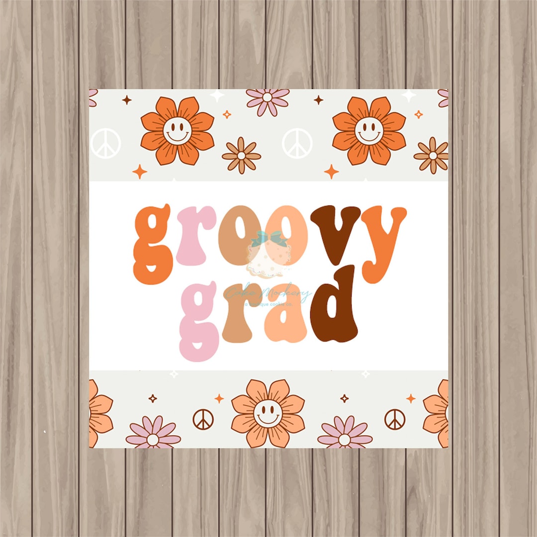 Printable Tag - Groovy GRAD - 2" Square - Etsy