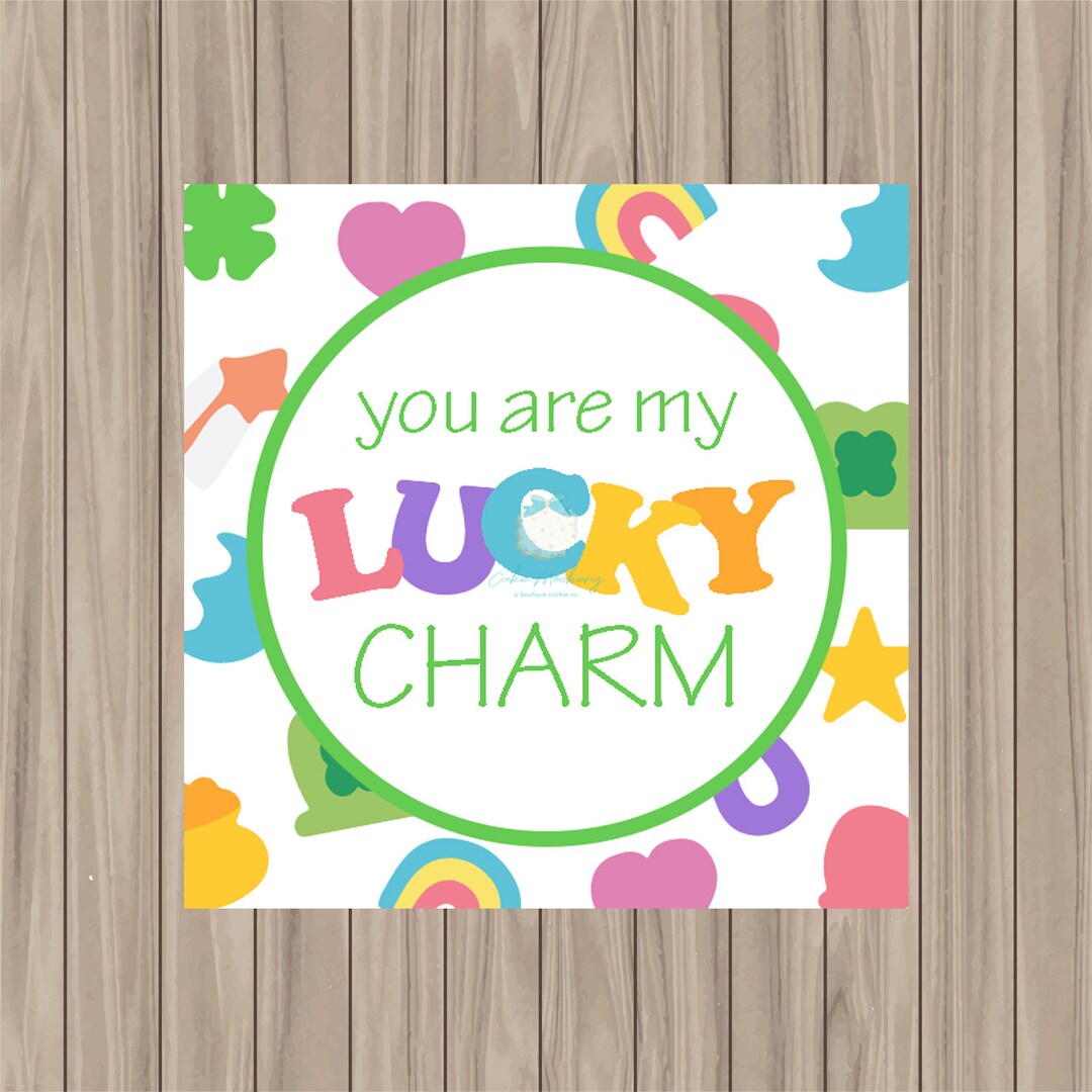 Printable Tag - Lucky Charm - 2" Square - Etsy