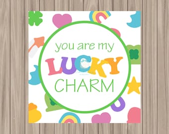Printable Tag Cereal-sly My Lucky Charm 2 Square | Etsy