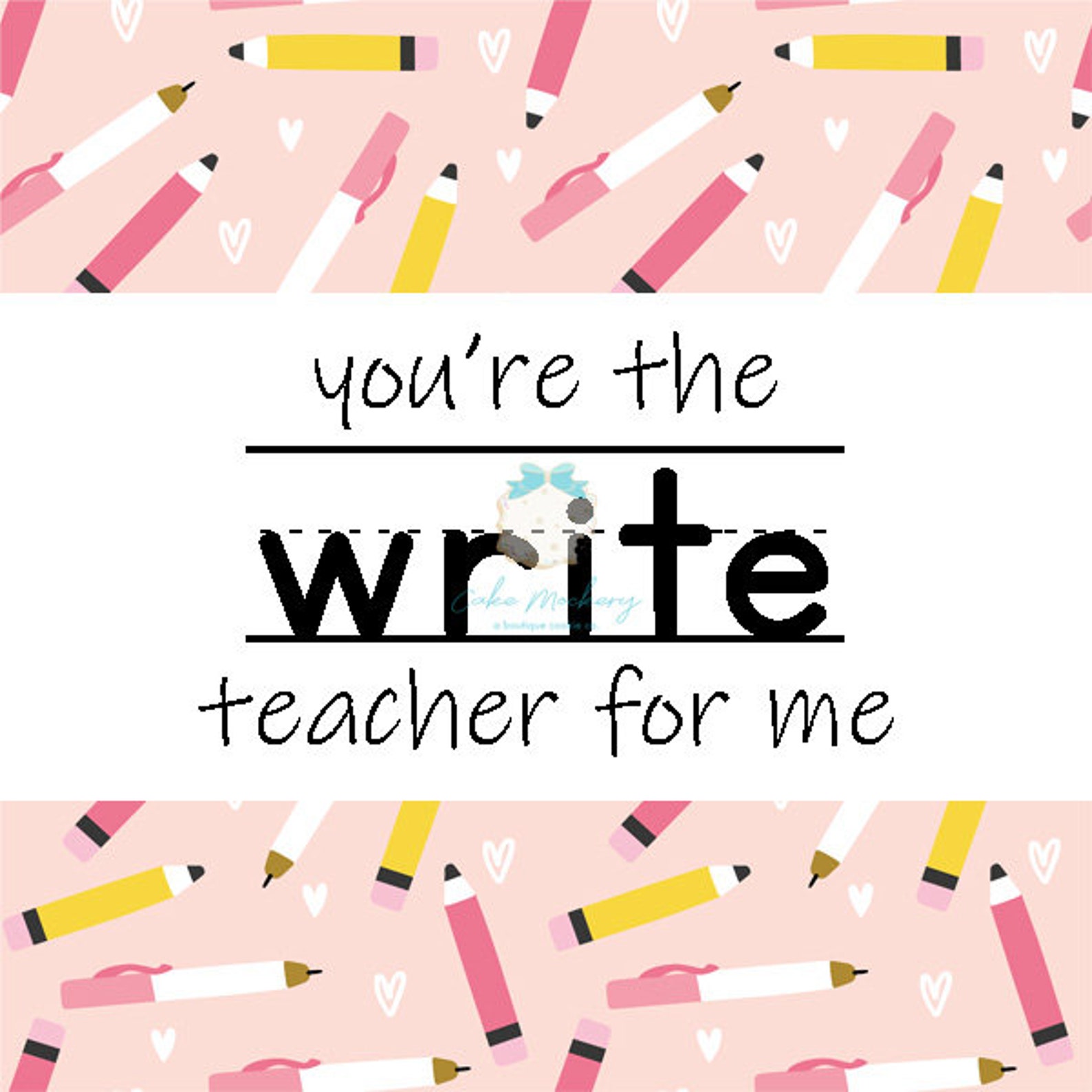 Printable Tag you're the WRITE Teacher for Me pink - Etsy