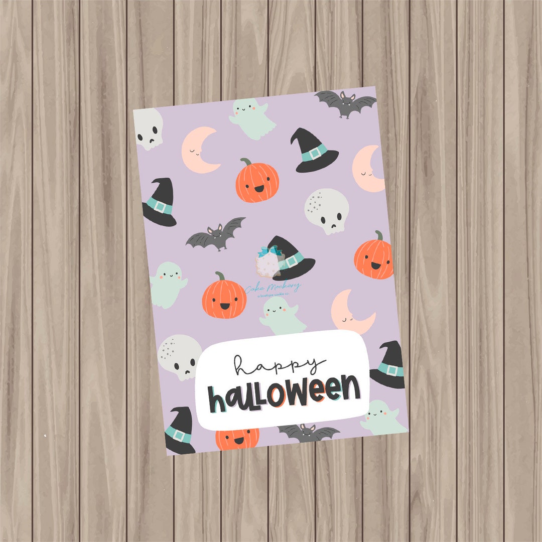 Printable Cookie Card Happy Halloween 3.5x5 - Etsy