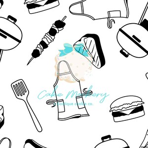 Printable Cookie Card - Grill Doodle Backer - 2 5/8" X 10" - Etsy