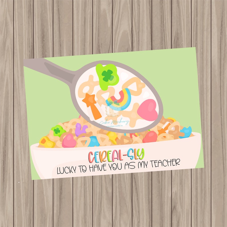 Printable Cookie Card Cereal-sly Lucky to Have You as a - Etsy