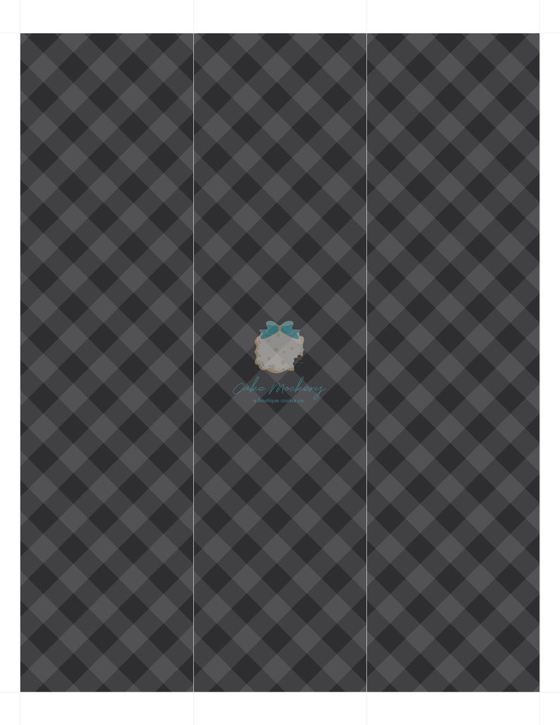 Printable Cookie Card - Black Gingham Backer - 4 Sizes - Etsy