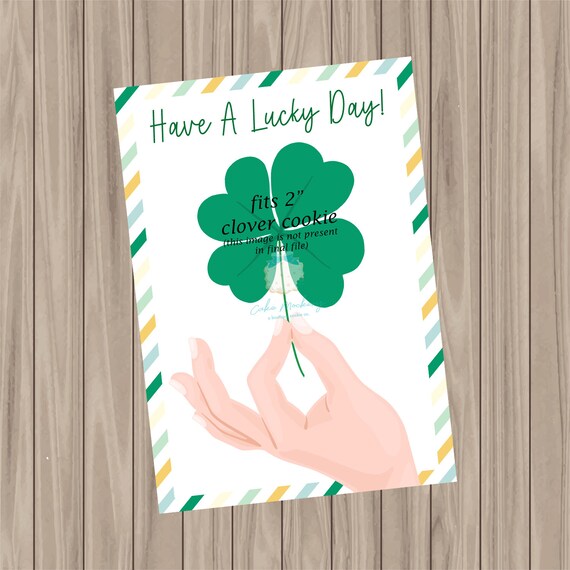 Printable Cookie Card Have a Lucky Day 3.5x5 | Etsy