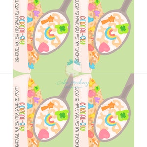 Printable Cookie Card - Cereal-sly Lucky to Have You as a Teacher - 3.5 ...