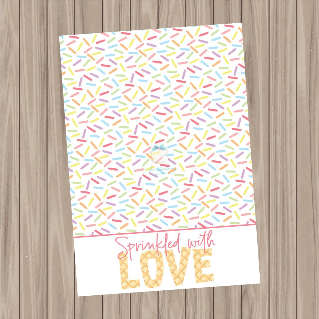 Printable Cookie Card - Sprinkled With Love - 3.5"x5" - Etsy