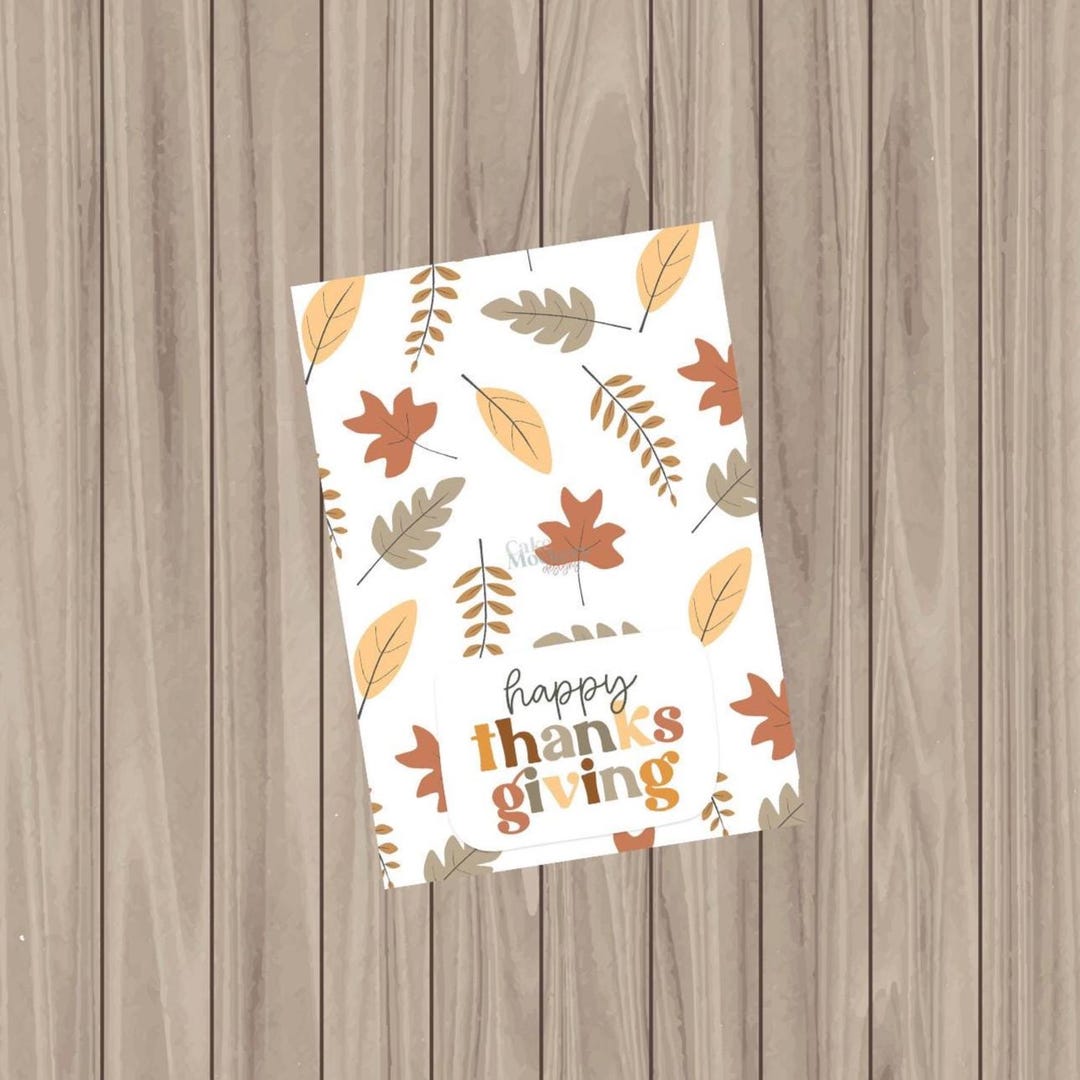 Printable Cookie Card - Happy Thanksgiving - 3.5"x5" - Etsy