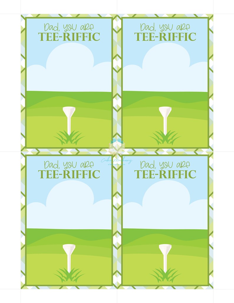 Printable Cookie Card - Dad, You Are TEE-RIFFIC - 3.5"x5" - Etsy